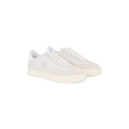 Damen Plateausneaker "CLASSIC CUPSOLE LOW MG MIX", Calvin Klein Jeans, Gr. 42, lila, Leder, Lederimitat, Schuhe, Schnürschuh, Halbschuh,