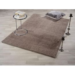 Hochflor-Teppich, B:68cm H:30mm L:140cm, braun, Gallery M BRANDED BY MUSTERRING, Kunstfaser, Teppiche, "Solo", besonders weich durch Microfaser,
