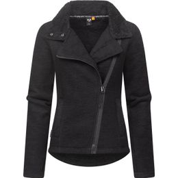 Ragwear Damen Strickfleecejacke "Saskie Melange", schwarz, Gr. XXL, Obermaterial: 56% Polyester, 44% Baumwolle; Innenfutter: 100% Polyester, Jacken,