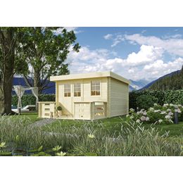 Gartenhaus Konifera, beige, Holzwerkstoff, Gartenh&auml;user, "Sirius", mit Terrasse und inklussive Fu&szlig;boden