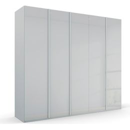 Dreht&uuml;renschrank Rauch, B:251cm H:235cm T:63cm, grau, Holzwerkstoff, Schr&auml;nke, "Skat Meridian", Glasfront, inkl. Innenspiegel und 4 Innenschubladen