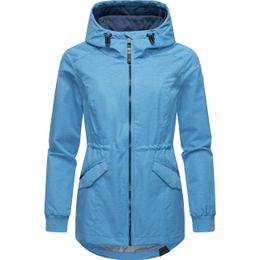 Ragwear Damen Outdoorjacke "Dowey Tech", blau, Gr. L, Außenmaterial: 100% Polyester, Innenfutter: 100% Polyester, Jacken, stylische wasserdichte