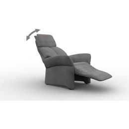 Relaxsessel Alina, B:84cm H:114cm T:88cm, grau, Struktur fein XBO (100% Polyester), Wohnzimmer, Sessel, "Savin", in Gr&ouml;&szlig;e M, Liegefl&auml;che 180cm,
