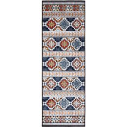 Teppich FLAIR RUGS, B:80cm H:2mm L:230cm, bunt, Kunstfaser, Wohnzimmer, Teppiche, "Aster", Outdoor geeignet, Hoch-Tief Effekt