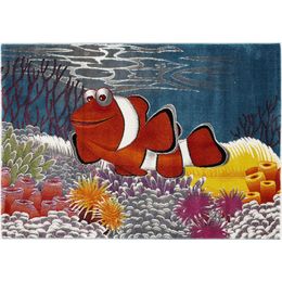 Kinderteppich, B:80cm H:13mm L:150cm, bunt, OCI DIE TEPPICHMARKE, Kunstfaser, Teppiche, "Kidsclub Memo", Aquarium Fisch, Kinder Kurzflor Teppich