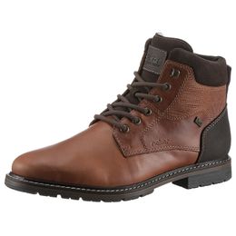 Rieker Herren Winterstiefelette, Gr. 40, braun, Leder, Lederimitat, Schuhe, Schnürstiefel, Business Schuh mit wasserabweisender TEX-Membran