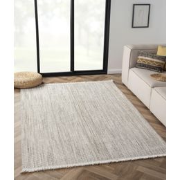 Teppich, B:160cm H:7mm L:230cm, grau, MyFlair M&Ouml;BEL & ACCESSOIRES, Polyester, Wohnzimmer, Teppiche, "Ava", Uni Farben, meliert, Sisal-Optik, auch in