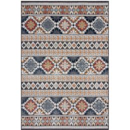 Teppich FLAIR RUGS, B:160cm H:2mm L:230cm, bunt, Kunstfaser, Wohnzimmer, Teppiche, "Aster", Outdoor geeignet, Hoch-Tief Effekt