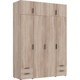 Kleiderschrank wimex, B:160cm H:225cm T:54cm, braun, Spanplatte, Schr&auml;nke, "Modena", Dreht&uuml;ren-Schrankprogramm