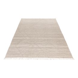 Teppich Obsession, B:140cm H:5mm L:200cm, beige, Polyethylen (PE), Wohnzimmer, Teppiche, "My Dakar 365", Rauten Muster, mit Fransen, handgewebt, In-
