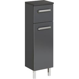 Unterschrank SAPHIR, B:25cm H:81cm T:20cm, grau, Spanplatte, Badezimmer, Schränke, "Quickset Badschrank mit 1 Tür, 1 Schublade, 25 cm breit",