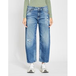 Gang Damen 5-Pocket-Jeans "94IDA", blau, Gr. 27, Destroyed-Effekte, Denim/Jeans, Obermaterial: 90% Baumwolle, 6% Polyester, 4% Elasthan, Jeans,