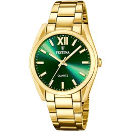 Festina Damen Quarzuhr "Boyfriend Collection", gold, Armbanduhren, Armbanduhr, Damenuhr, Edelstahlarmband