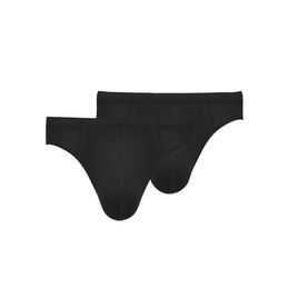 Mey Herren Slip "Casual Cotton", Gr. 6, schwarz, Feinripp, Obermaterial: 98% Baumwolle, 2% Elasthan, unifarben, Unterhosen, ohne auftragende