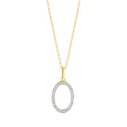 Diamonds by Ellen K. Damen Kette mit Anhänger "Silber 925 vergoldet mit 40x Diamant zus. 0,11ct.", 45cm, 0,11, Silber 925 (Sterlingsilber), L: 45 B: 12mm, gelb, DIAMONDS