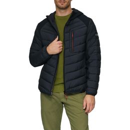 s.Oliver Herren Steppjacke, blau, Gr. XL, unifarben, Web, Obermaterial: 100% Polyester, Jacken, mit Kapuze und Reißverschluss