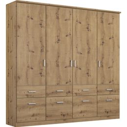 Kleiderschrank Rauch, B:181cm H:199cm T:58cm, braun, Holzwerkstoff, Schlafzimmer, Schränke, "Kleiderschrank Schrank Garderobe deckenhoher Schrank