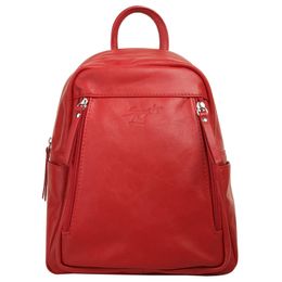 Samantha Look Cityrucksack, rot, Leder, Rindsleder, unifarben, Rucksäcke, echt Leder, Made in Italy