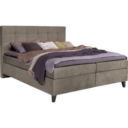 Boxspringbett Alina, B:160cm L:212cm, braun, Samt ENF (95% Polyester, 5% Polyamid), Jugendzimmer, Komplettbetten, "Neomi", inklusive Matratze und