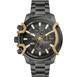 Diesel Kinder Chronograph "GRIFFED", schwarz, Armbanduhren, Quarzuhr, Armbanduhr, Herrenuhr, Stoppfunktion, Edelstahlarmband