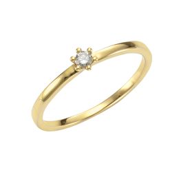 OROLINO Damen Fingerring "Gold 750 mit Brillant 0,07ct.", 052 (16,6), 0,07 SI = kleine Einschl&uuml;sse, Gold, gelb, Gold, Fingerringe