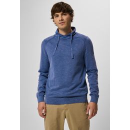 Street One MEN Herren Stehkragenpullover, blau, Gr. XXXL, unifarben, Web, 100% Baumwolle, Pullover, aus reiner Baumwolle