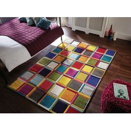 Teppich FLAIR RUGS, B:160cm H:10mm L:230cm, bunt, Kunstfaser, Wohnzimmer, Teppiche, "WALTZ", Handgeschnitzt