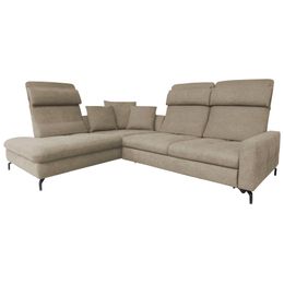 Ecksofa Alina, B:260cm H:127cm T:228cm, beige, Struktur fein TCM (100% Polyester), Wohnzimmer, Sofas, "Louis", Breite 260 cm,