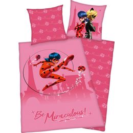 Kinderbettw&auml;sche Miraculous, pink, Renforc&eacute;, Obermaterial: 100% Baumwolle, Bettw&auml;sche, "Miraculous", mit tollem Miraculous Motiv