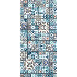 Duschr&uuml;ckwand Sanotechnik, B:100cm H:205cm, blau, Aluminium, Spritzschutzw&auml;nde, "Sanowall", H&ouml;he: 205 cm