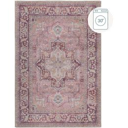 Teppich FLAIR RUGS, B:200cm H:4mm L:290cm, rosa, Kunstfaser, Wohnzimmer, Teppiche, "Windsor", Waschbarer Teppich