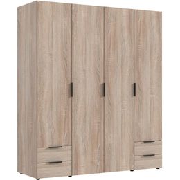 Kleiderschrank wimex, B:160cm H:185cm T:54cm, braun, Spanplatte, Schr&auml;nke, "Modena", Dreht&uuml;ren-Schrankprogramm