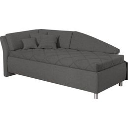 Schlafsofa Alina, B:223cm H:80cm T:112cm, grau, Struktur TMD (100% Polyester), Kinderzimmer, Sofas, "Lindsay", Bettkasten, Zierkissen-Set aus: 2 Stk.