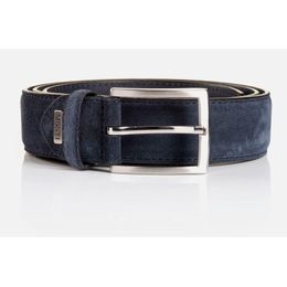 MONTI Herren Lederg&uuml;rtel, blau, Gr. 100, Obermaterial: 100% Rindveloursleder, G&uuml;rtel, 3,5 cm breit, Business-Casual, Veloursleder, k&uuml;rzbar