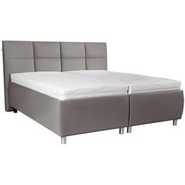 Stauraumbett Alina, B:198cm H:116cm L:217cm, grau, Microfaser GDU (100% Polyester), Betten, "Nadina Comfort", inkl. Stauraum und Lattenrost, in
