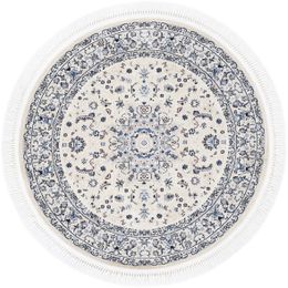 Teppich CarpetFine, H:8mm &Oslash;:160cm, beige, Polyester, Polypropylen, Wohnzimmer, Teppiche, "Nain Diane", Kurzflorteppich, Orient Look