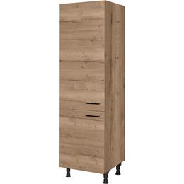 Kühlmodul Nobilia, B:60cm H:216,6cm T:58,3cm, braun, Schränke, ""Structura", für ein Kühl- und Gefrierschrank, Ausrichtung wählbar", vormontiert,