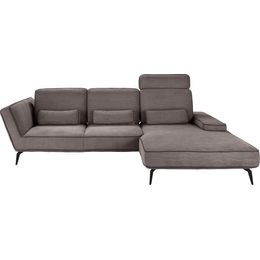 Ecksofa, B:304cm H:90cm T:190cm, grau, SET ONE BY Musterring, 95% Polyester 5% Polyamid, Wohnzimmer, Sofas, "SO 4500, Füße schwarz matt, inkl