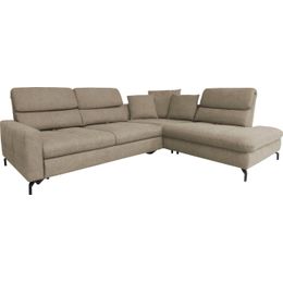 Ecksofa Alina, B:260cm H:127cm T:228cm, beige, Struktur fein TCM (100% Polyester), Wohnzimmer, Sofas, "Louis", Breite 260 cm,