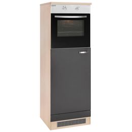 Backofen/K&uuml;hlumbauschrank Optifit, B:60cm H:174,4cm T:57,1cm, grau, Schr&auml;nke, "Faro", mit Metallgriff, Breite 60 cm