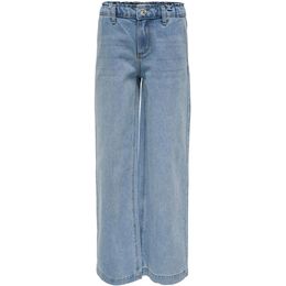 KIDS Only Mädchen Bequeme Jeans "KOGCOMET WIDE DNM LB", blau, Gr. 164, unifarben, Denim/Jeans, Obermaterial: 80% Baumwolle, 20% Polyester, Jeans
