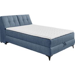 Boxbett, B:145cm L:240cm, blau, ED EXCITING DESIGN, 100% Polyester, Komplettbetten, "Atlantis", mit Bettkasten und Stauraum im Kopfteil
