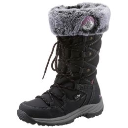 Mustang Shoes Mädchen Winterstiefel, Gr. 29, schwarz, Lederimitat, Textil, Schuhe, Snowboots, Schnürboots mit TEX-Ausstattung