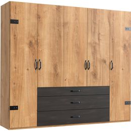 Kleiderschrank wimex, B:250cm H:218cm T:58cm, beige, Schlafzimmer, Schränke, "Detroit by fresh to go"