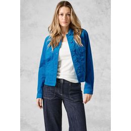 Cecil Damen Kurzjacke, blau, Gr. XXL, unifarben, Web, 98% Baumwolle, 2% Elasthan, Jacken, aus Baumwolle mit Stretchanteil