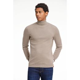 LINDBERGH Herren Rollkragenpullover, braun, Gr. L, unifarben, Strick, Obermaterial: 52% Viskose, 25% Polyester, 23% Polyamid, Pullover, mit Rollkragen