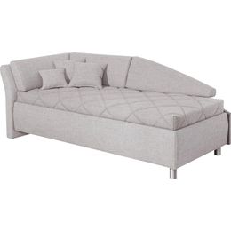 Schlafsofa Alina, B:223cm H:80cm T:102cm, grau, Struktur TMD (100% Polyester), Kinderzimmer, Sofas, "Lindsay", Bettkasten, Zierkissen-Set aus: 2 Stk.