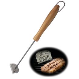 Grillbrandeisen JIM BEAM BBQ, L:42cm, silber, Edelstahl, Holz, Stempel, Brandeisen mit 50 Wechsel-Buchstaben und 4 Leerzeichen