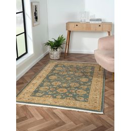 Teppich, B:140cm H:7,5mm L:200cm, blau, MyFlair M&Ouml;BEL & ACCESSOIRES, Polypropylen (PP), Wohnzimmer, Teppiche, "Maryam 5", Kurzflor, Orient Optik,
