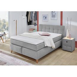 Jockenh&ouml;fer Boxspringbett, grau, JOCKENH&Ouml;FER GRUPPE, Komplettbetten, "Nicola", mit Topper